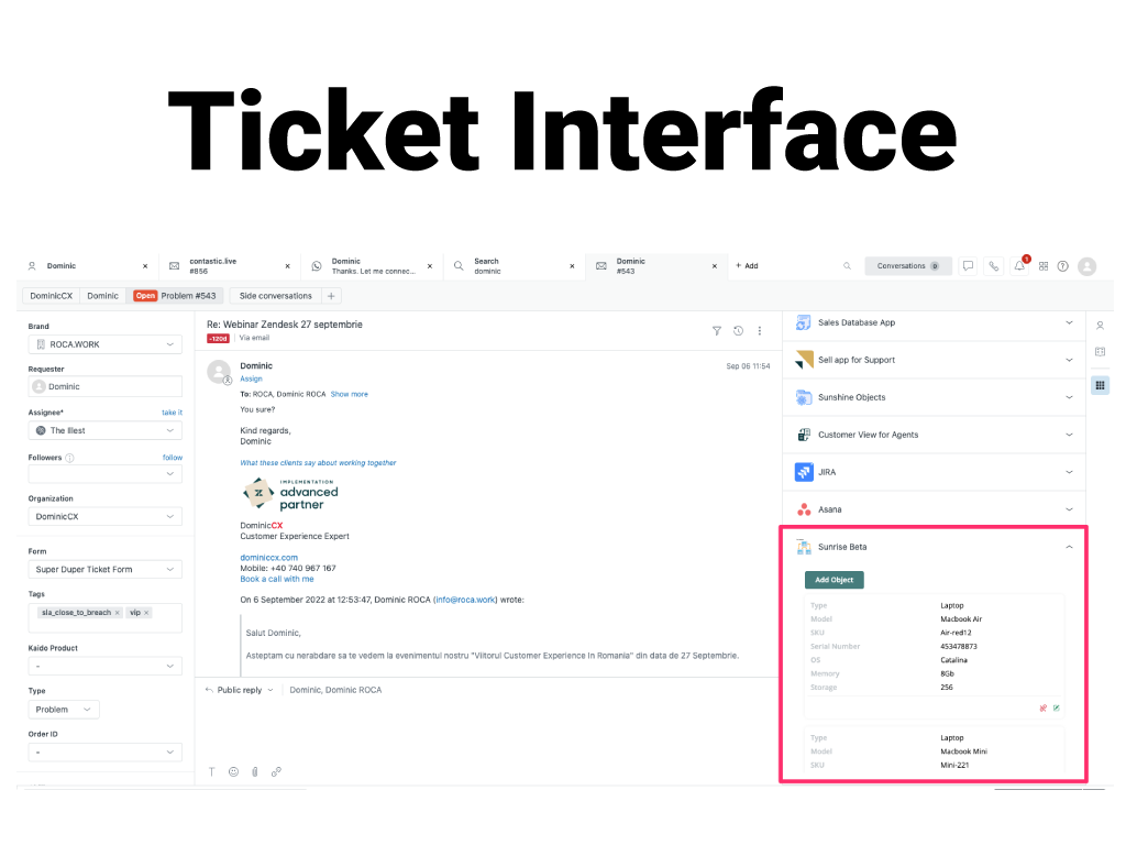 Asset Management with Custom Objects App Integration with Zendesk Support